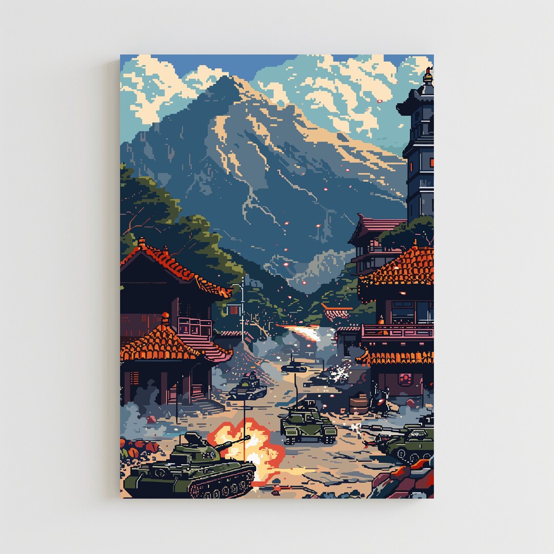 32-bit Poster, War Poster, Pixel War Poster, Retro Video Game Art, 32 ...