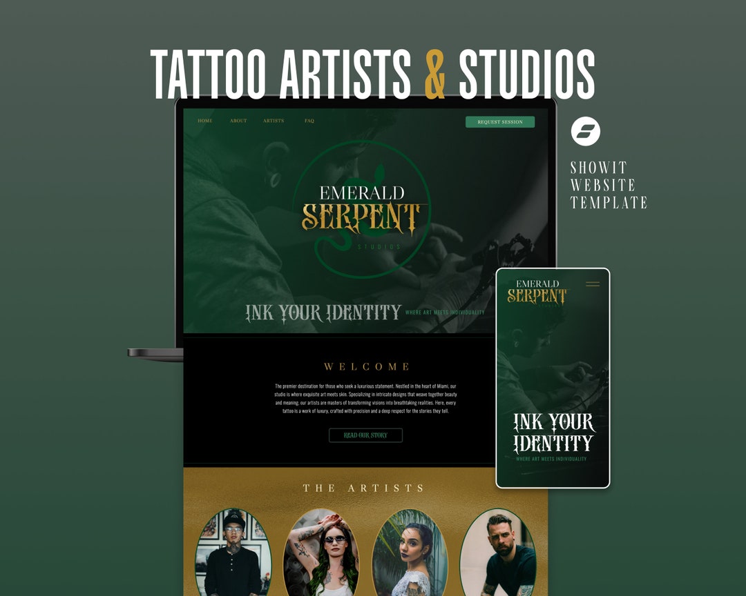 Showit Website Template for Tattoo Artists & Studios - Etsy