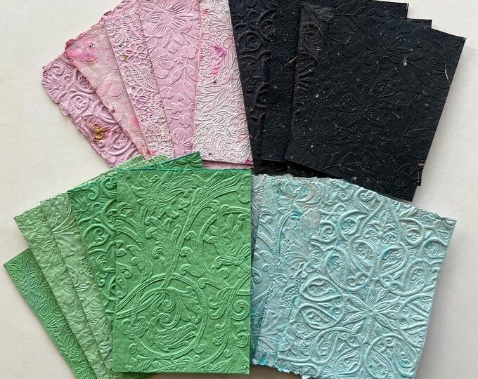 Set of Twenty 4x6 Embossed Handmade Papers - Etsy