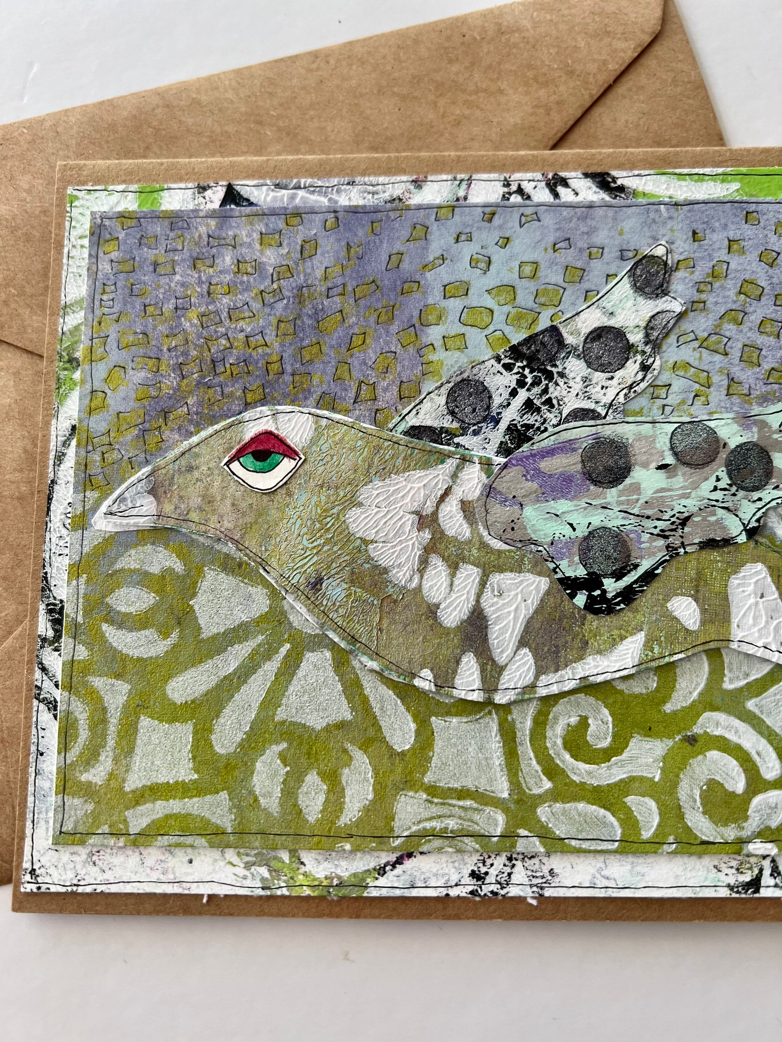 Collage Bird Notecard Greeting Card Blank Note Card Handmade - Etsy