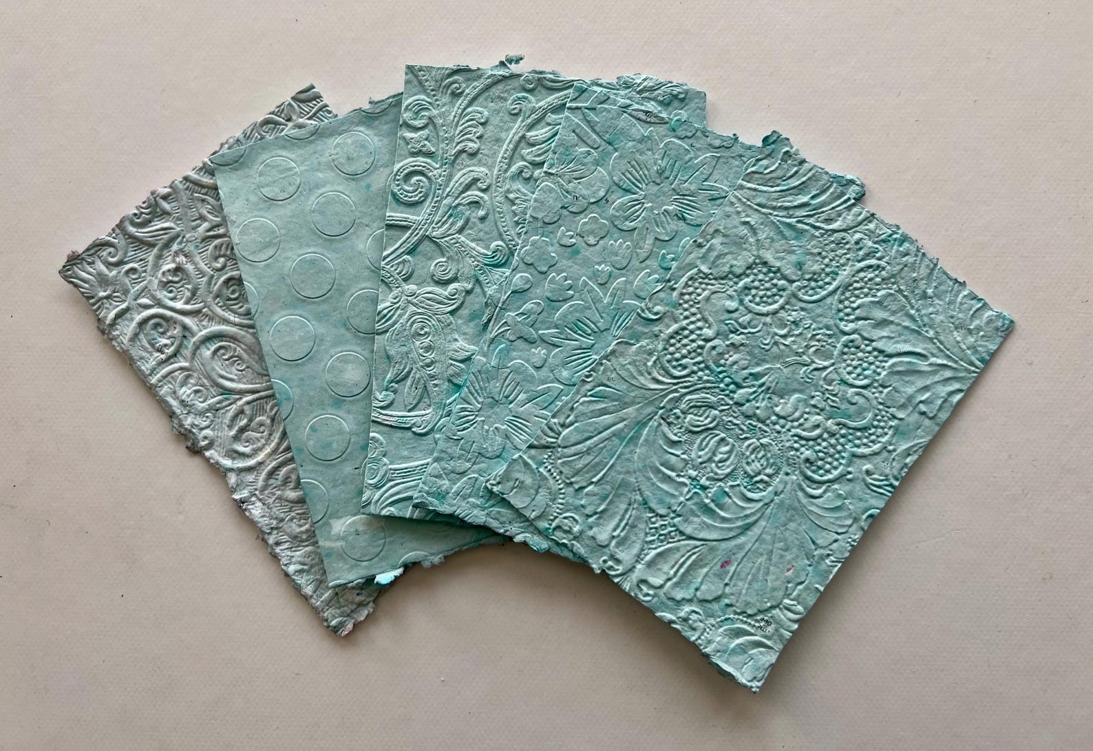 Set of Twenty 4x6 Embossed Handmade Papers - Etsy