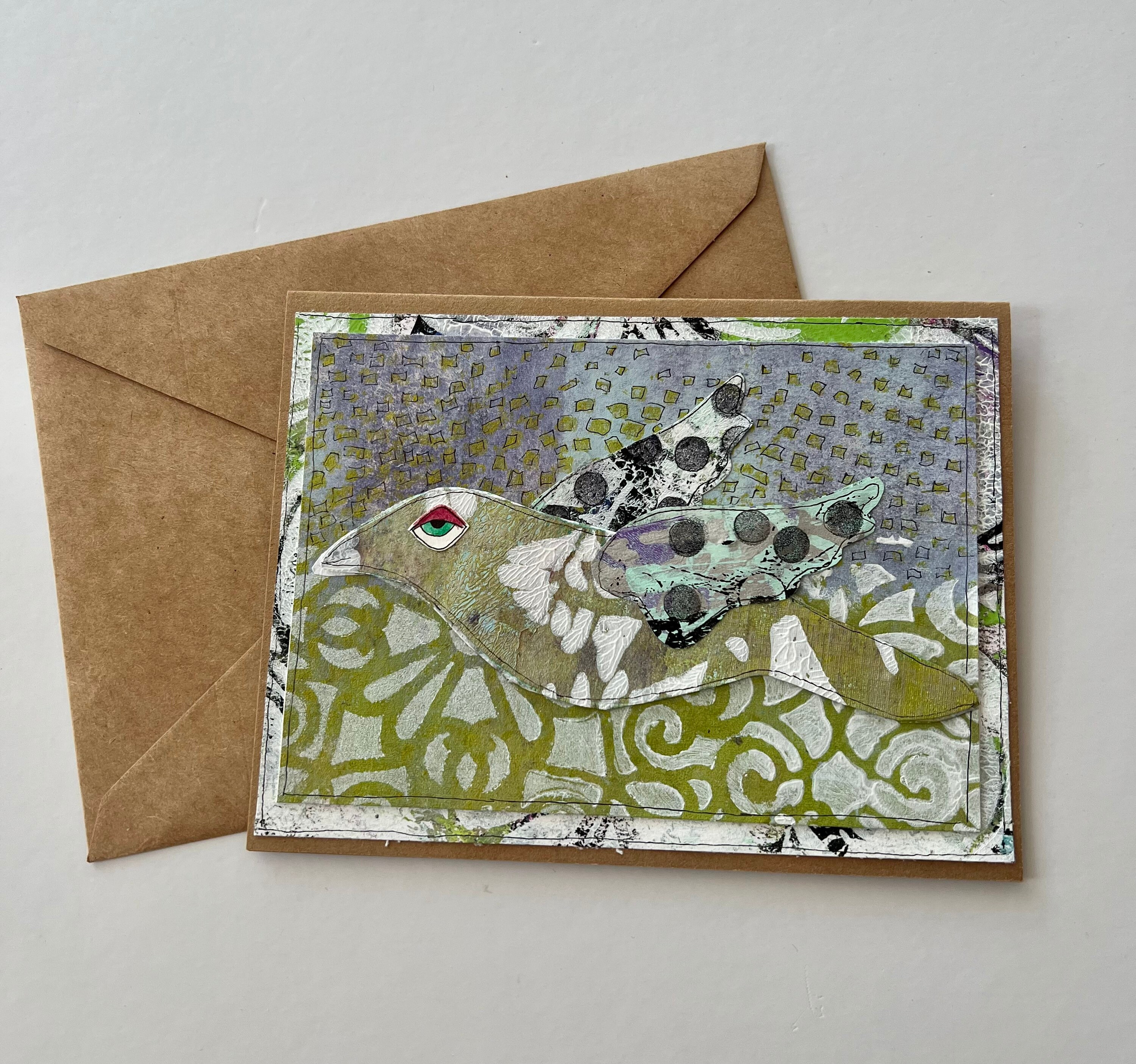 Collage Bird Notecard Greeting Card Blank Note Card Handmade - Etsy