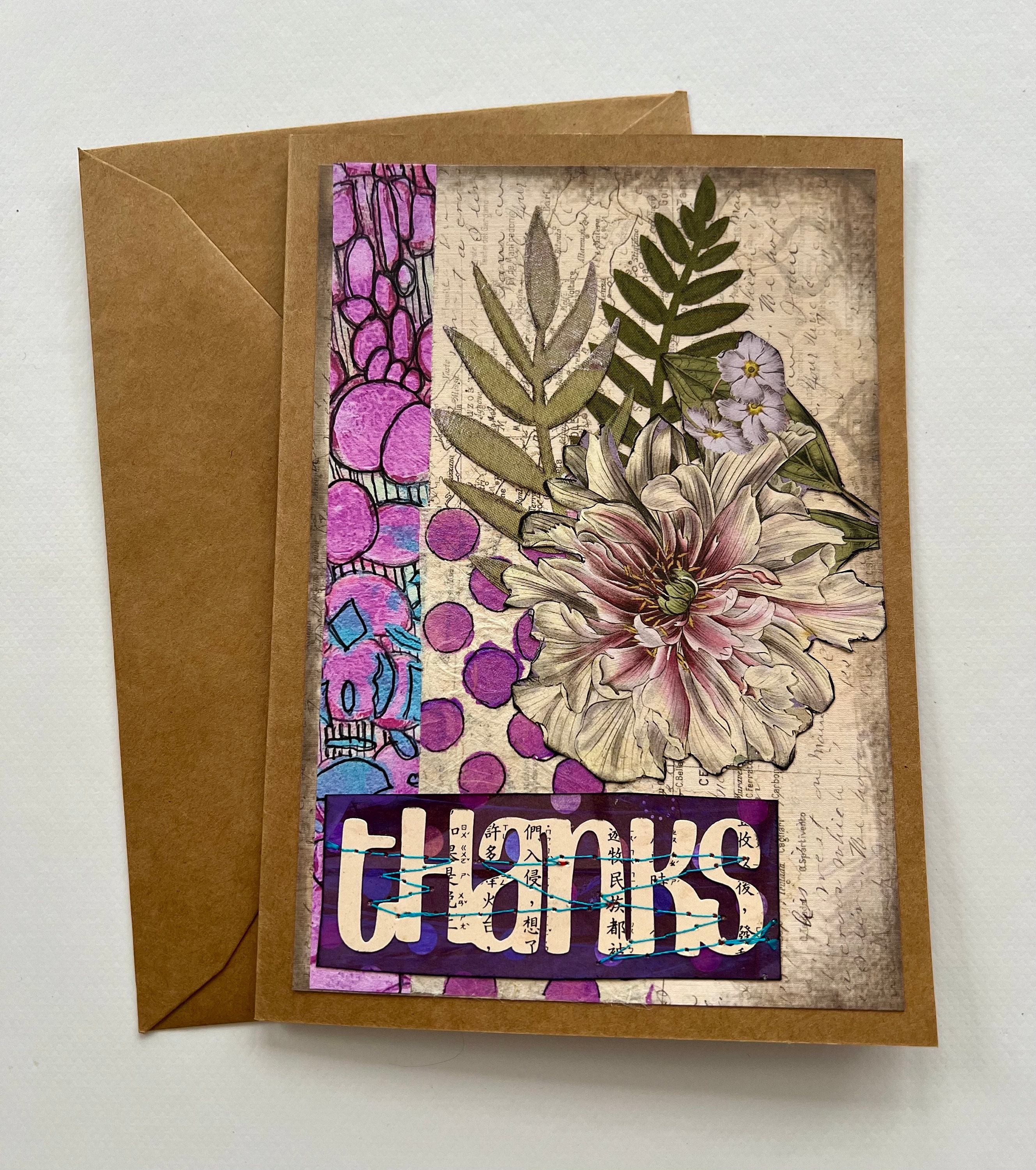 Collage Thank You Notecard Greeting Card Handmade - Etsy