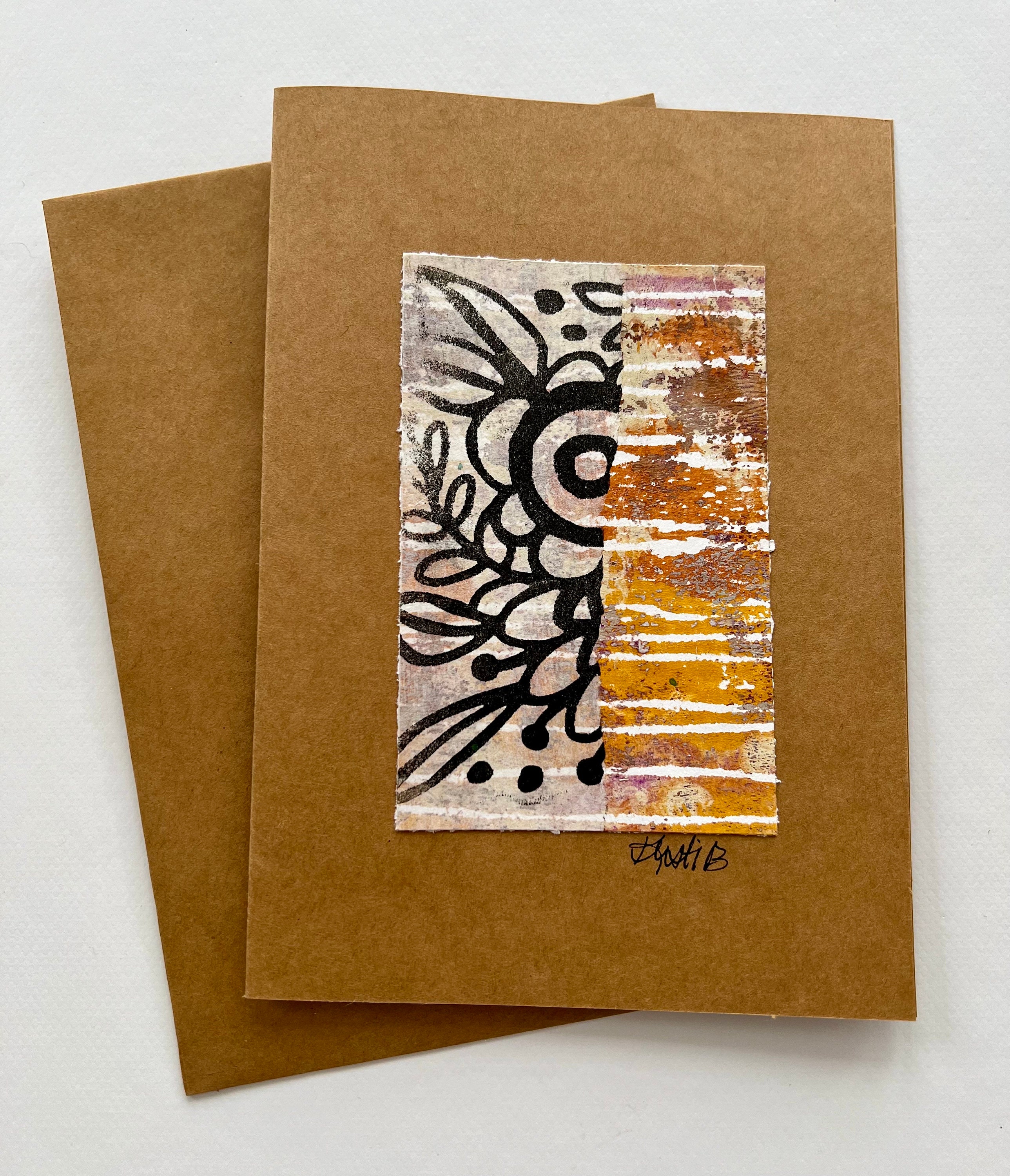 Set of Two Handmade Collage Blank Cards Made From Artist Papers - Etsy
