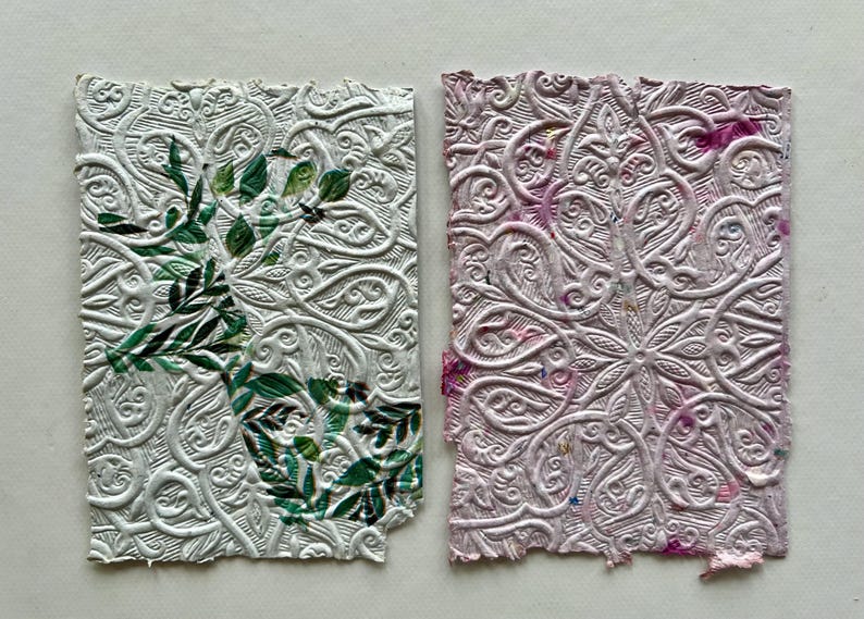 Set of Twelve 4x6 Embossed Textured Handmade Recycled Papers - Etsy
