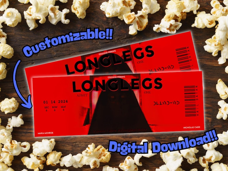 Horror Movie Souvenir Ticket | Digital Download | Customizable - Etsy
