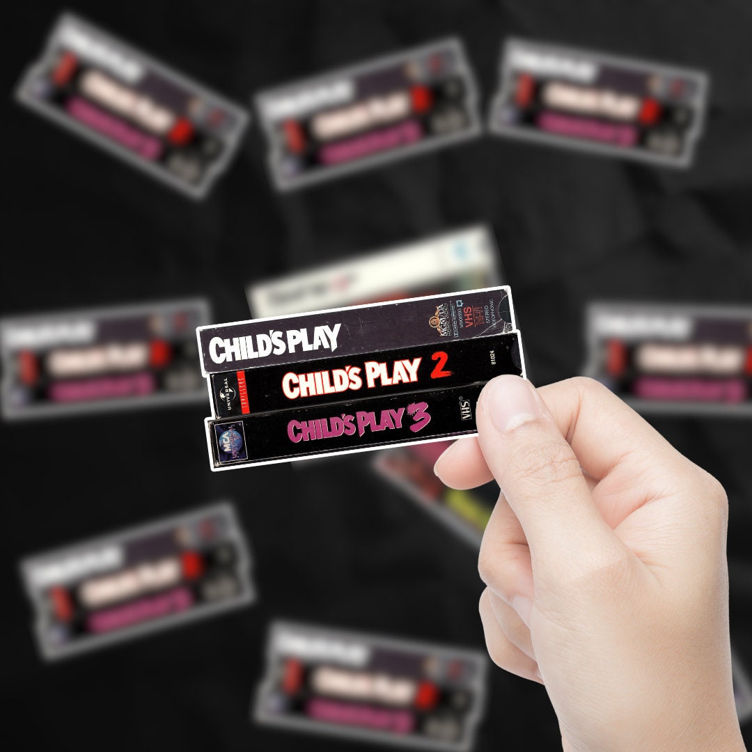 Chucky VHS Stack Sticker | Horror Sticker | Sticker for Horror Fans ...