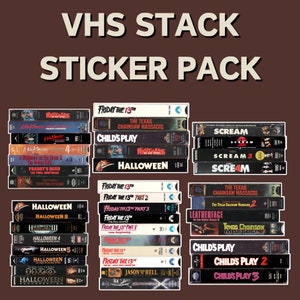 Elm Street VHS Stack Sticker | Horror Sticker | Sticker for Horror Fans | Halloween | Glossy ...