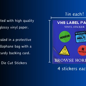 VHS Label Sticker Pack | Horror Sticker | Sticker for Horror Fans ...