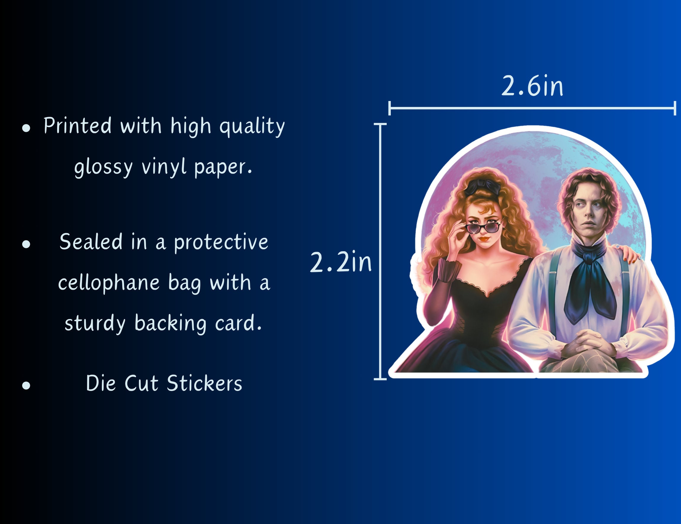 Lisa Frank Moon Sticker Horror Sticker Sticker For Horror Fans Glossy Vinyl Stickers Etsy