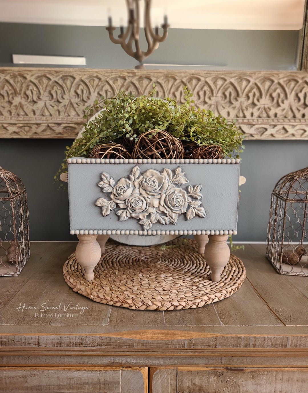 Farmhouse Roses Spring Table Riser Box - Etsy