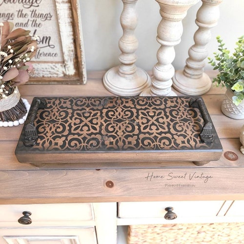 Rustic Wood Riser Modern Farmhouse Riser Tiered Tray Rustic - Etsy
