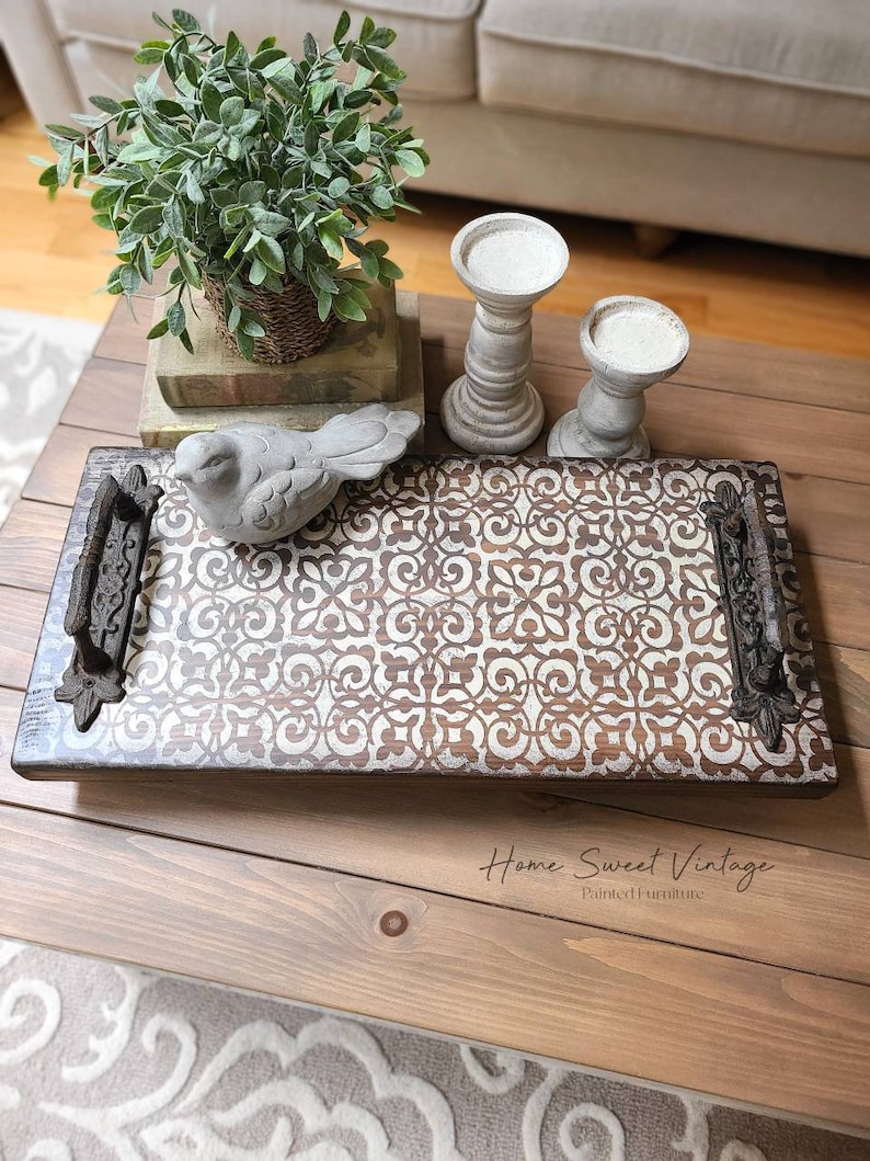 Farmhouse Table Riser Rustic Wood Tray - Etsy