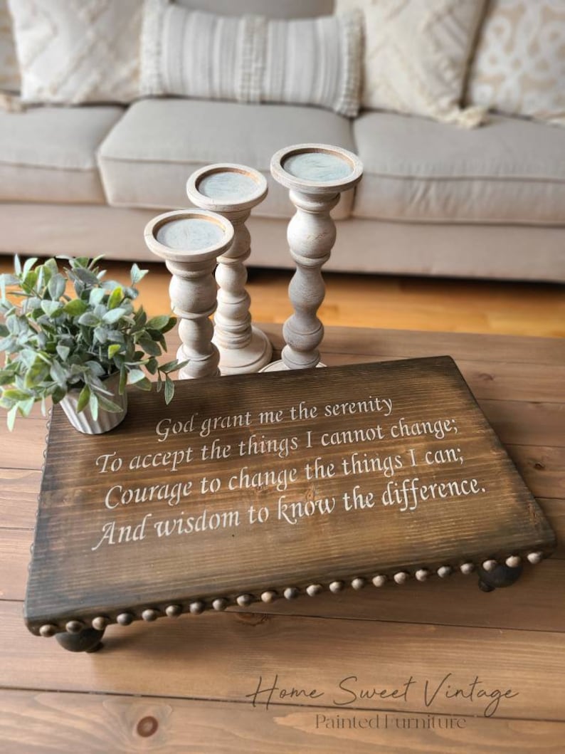 Farmhouse Table Riser Tray Serenity Prayer Table Top Decor | Etsy