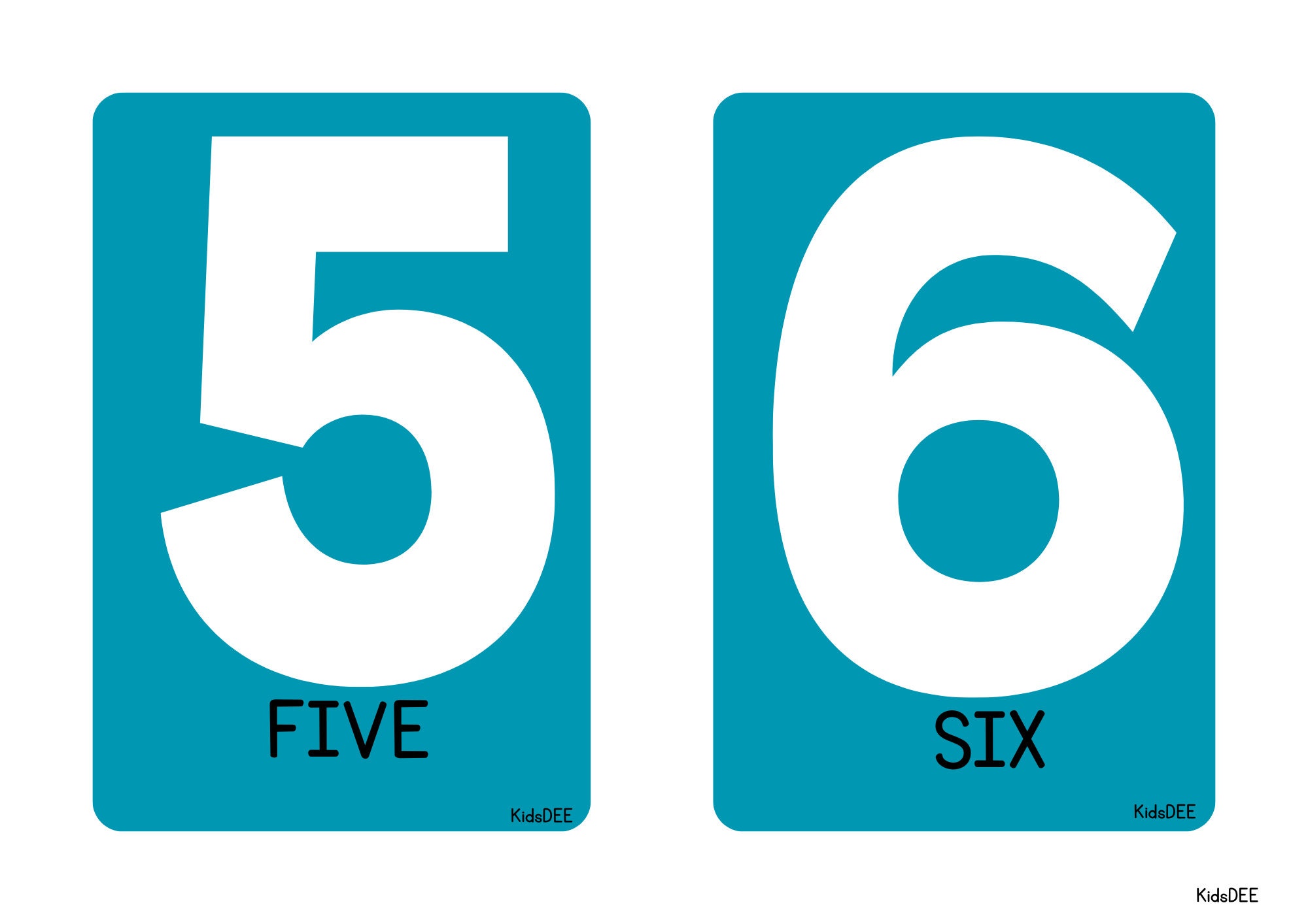 Numbers Flashcards, Blue 1-10 - Etsy
