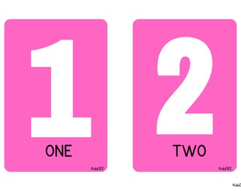 Number Flashcards for Preschoolers, Numbers Flashcard, Number Cards 1 ...
