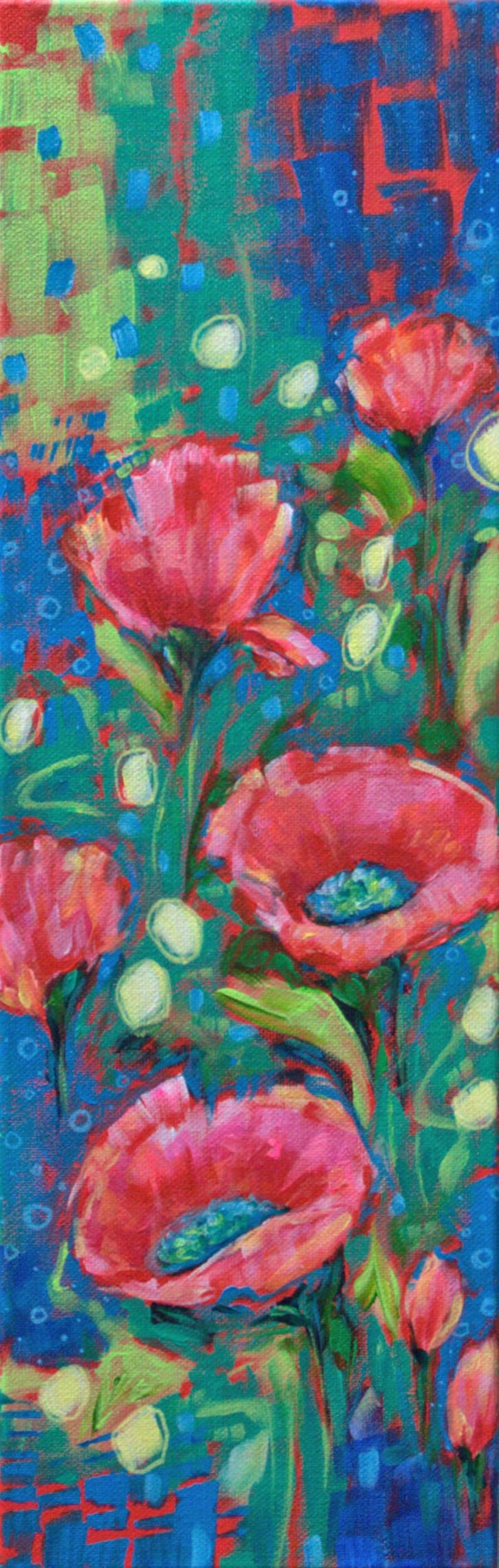 Poppy Painting Pink Poppies Original Flower Painting | Etsy