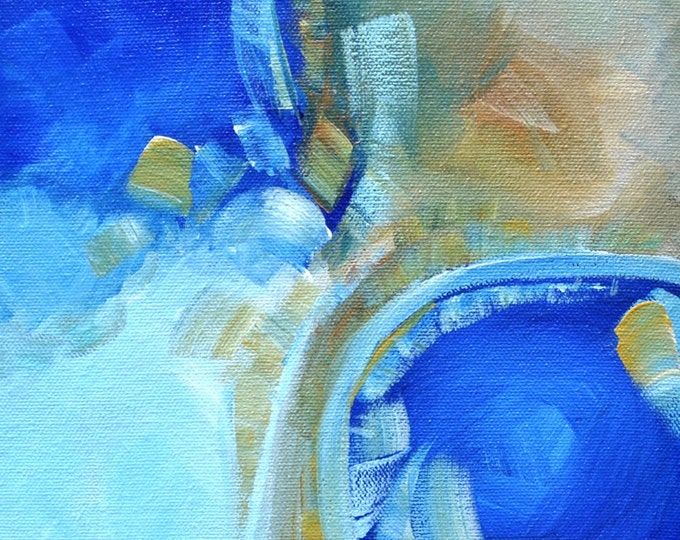 ORIGINAL Blue Abstract Painting Home Decor 8X8 Acrylic - Etsy