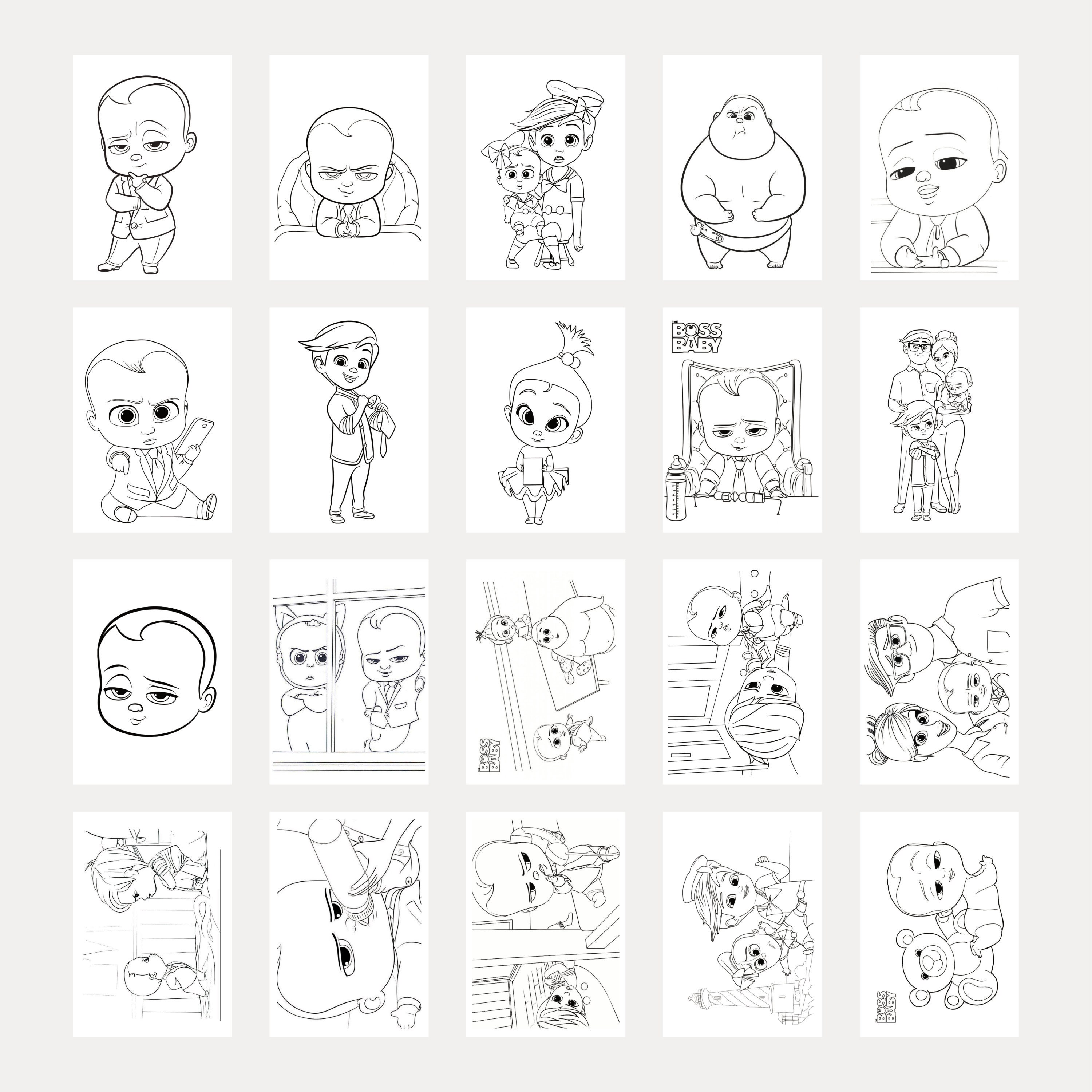 Boss Baby 20 Coloring Pages, Boss Baby Printable, Coloring Book - Etsy