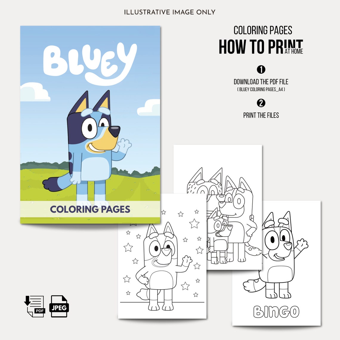 Bluey 20 Coloring Pages, Rusty Coloring, Bluey Coloring Book - Etsy