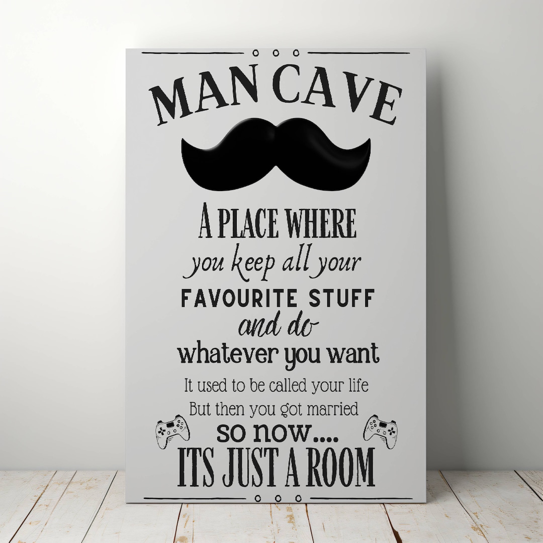 Man Cave Wall Art Funny Wall Sign Funny Dad Gift Mancave Wall Decor ...