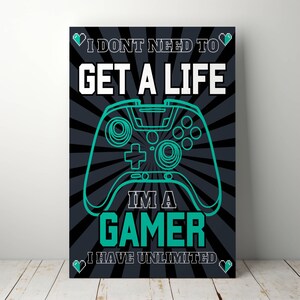 Gaming Poster Video Games Room Decor Gamer Gift Gaming Sign Gaming ...