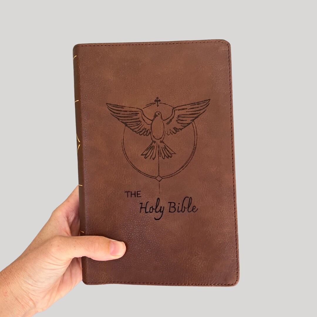 NASB Bible, Engraved With Dove & Cross - Etsy