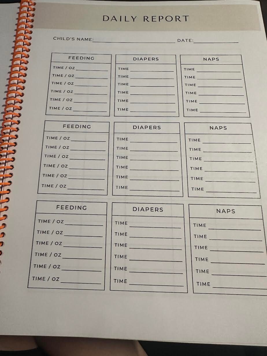 Cute Baby Record Book for Monitoring Feedings, Nap Times, and Diaper ...