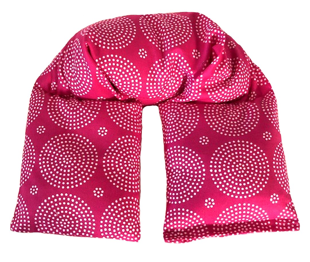 Microwavable Heating Pad, Pink Long Neck Wrap, Rice Flax Heat Pack ...