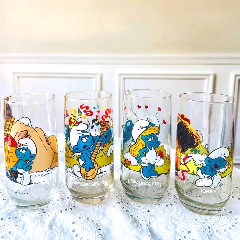 Peyo Smurf Glass - Etsy
