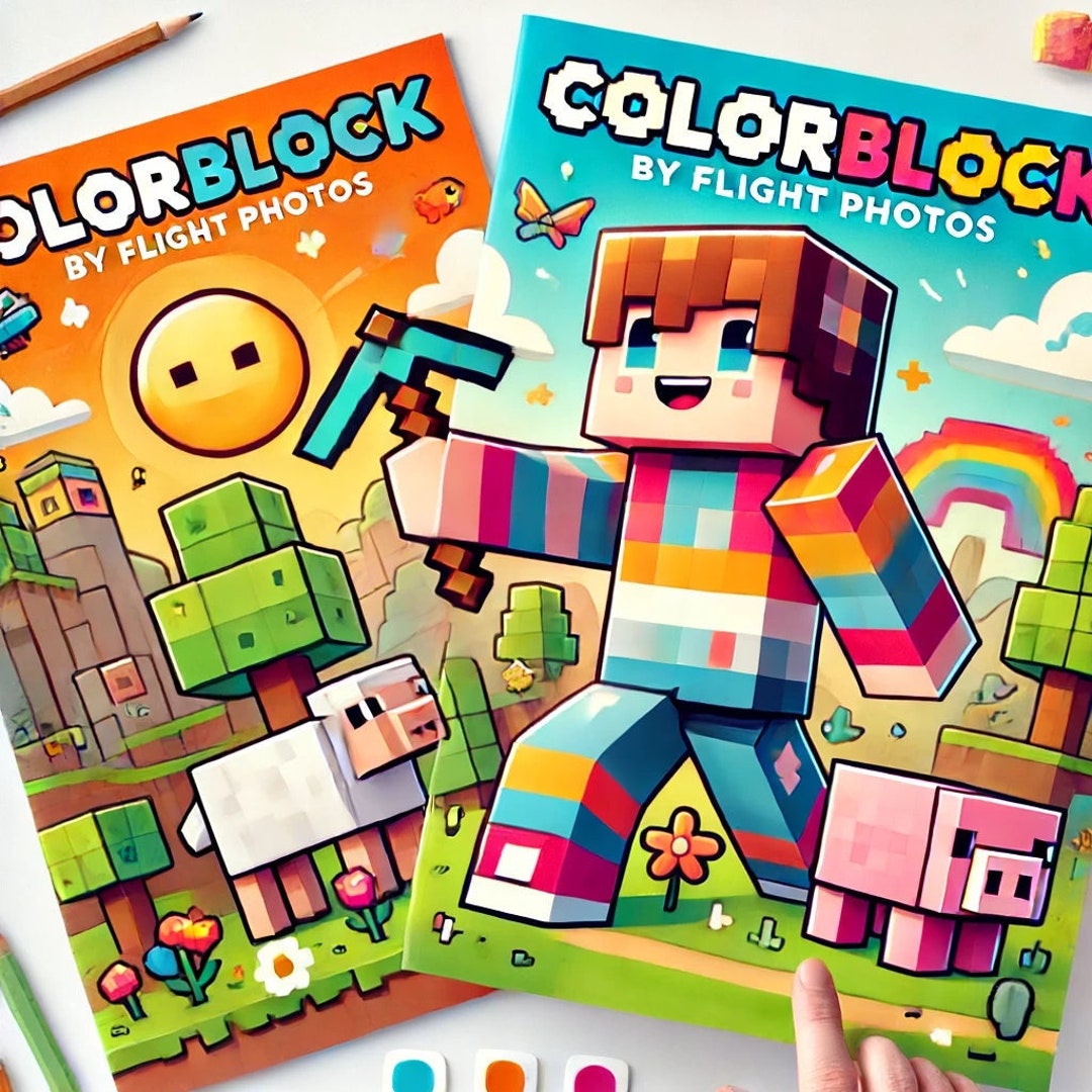 Pixel Art Adventure Coloring Book for Kids - Fun Block Style Designs ...