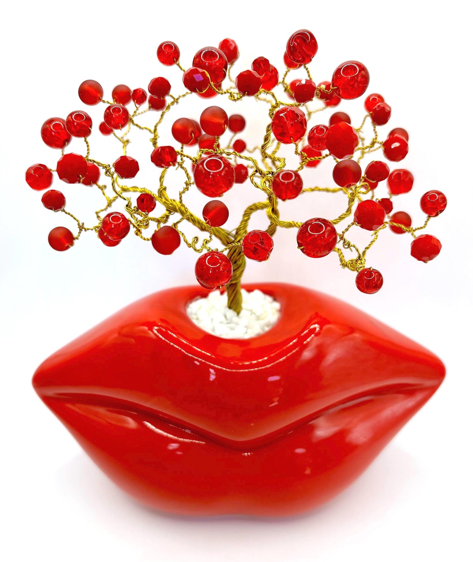 Hot Lips Pop Art Red Crystal Wire Gem Tree, Handcrafted - Etsy Canada