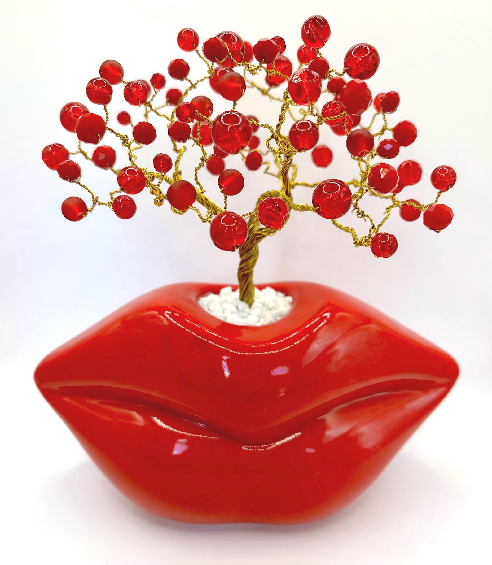 Hot Lips Pop Art Red Crystal Wire Gem Tree, Handcrafted - Etsy Canada
