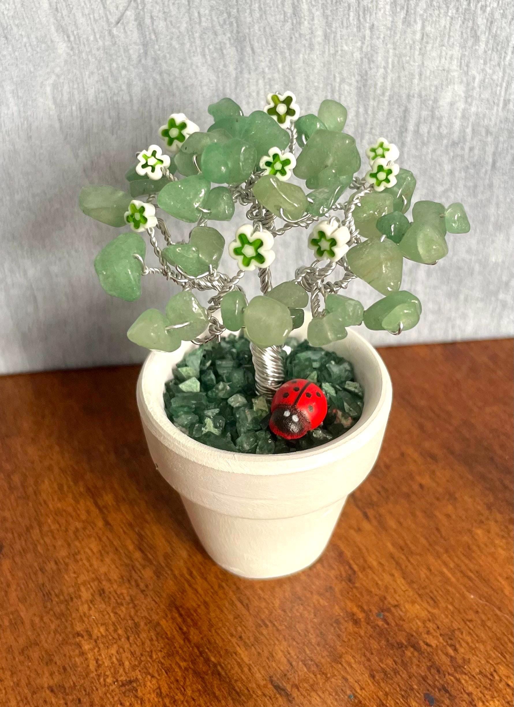 Mini Wire Gemstone Trees With Hand Painted Clay Pots! - Etsy
