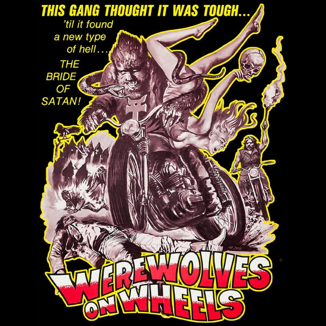 Werewolves on Wheels Color Shirt Biker Gang Hail Satan Motorcycle ...