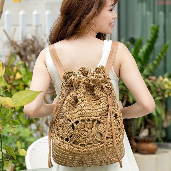 Straw Basket Backpack - Etsy