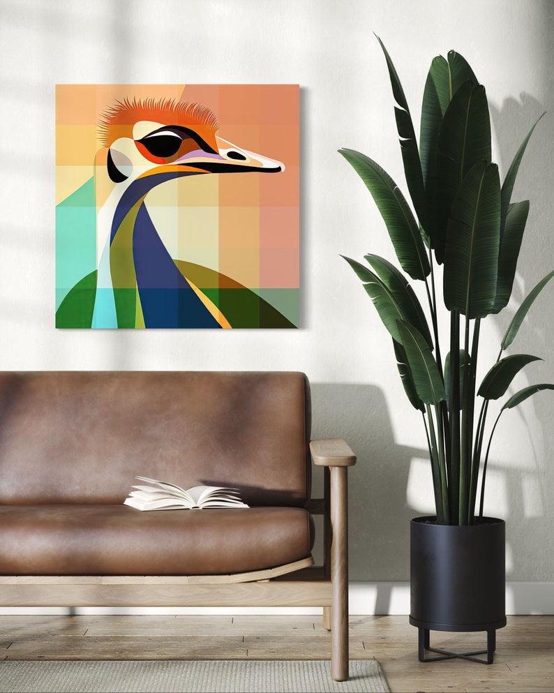 Canvas Wall Art Ostrich Abstract Animal Aesthetic Africa Wall Art ...