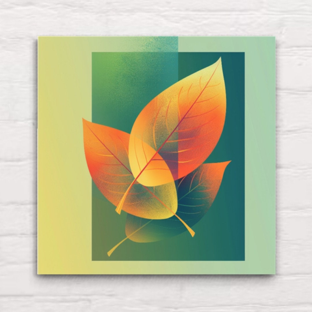 Minimal Leaves Canvas Large Format Wall Art Minimalist Abstract Nature ...