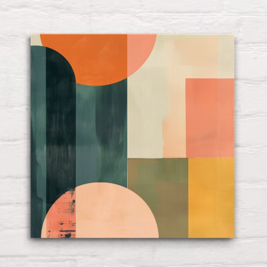 Canvas Wall Art (triptych) Boho Collage Brush Stroke Minimal Design ...