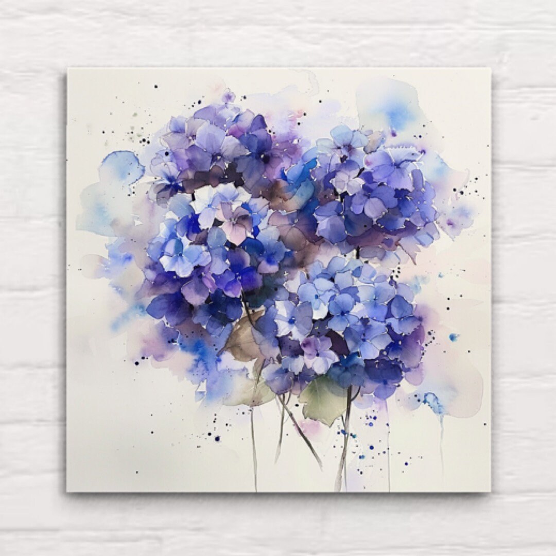 Canvas Wall Art series Hydrangeas Flower Purple Nature Aesthetic ...