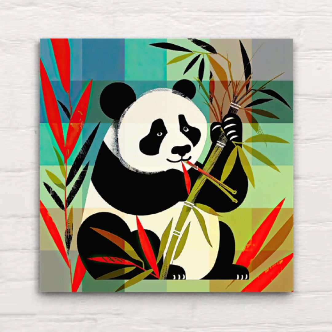 Canvas Wall Art Panda Bear Cute Animal Aesthetic Wall Art Contemporary ...