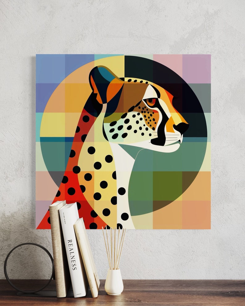 Canvas Wall Art Cheetah Abstract Animal Aesthetic Africa Wall Art ...