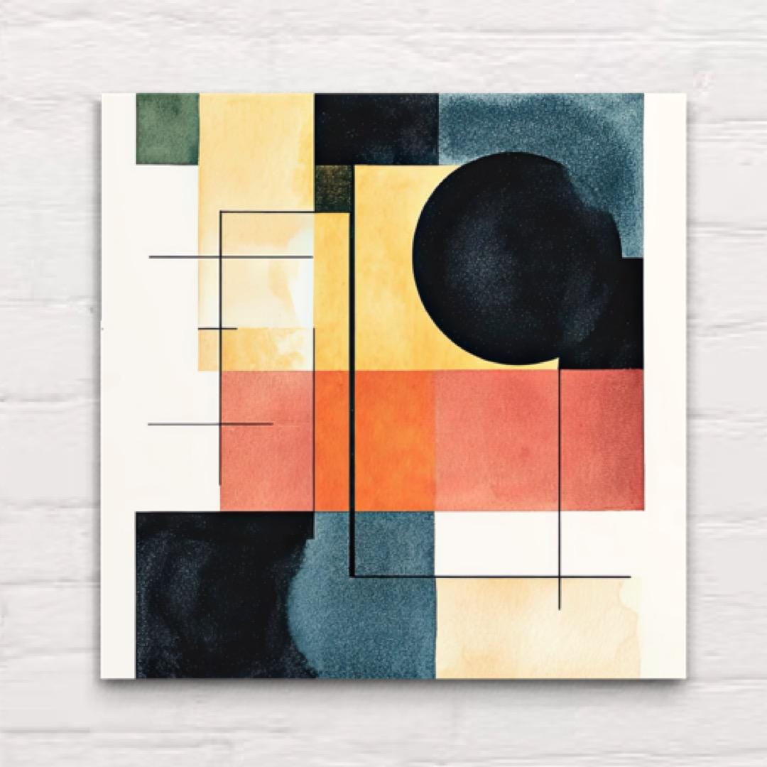 Canvas Wall Art (diptych) Modern Art Deco Collage Bauhaus Geometric ...