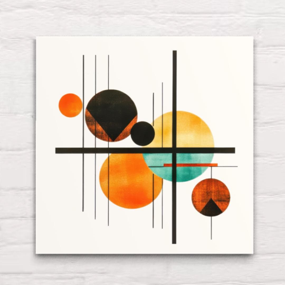 Canvas Wall Art Retro MCM Abstract Linear Mid Century Modern Artwork ...