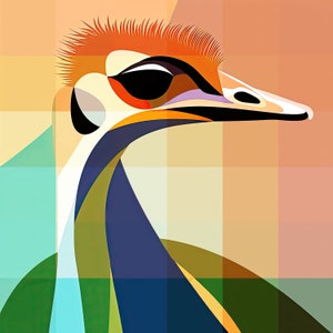 Canvas Wall Art Ostrich Abstract Animal Aesthetic Africa Wall Art ...