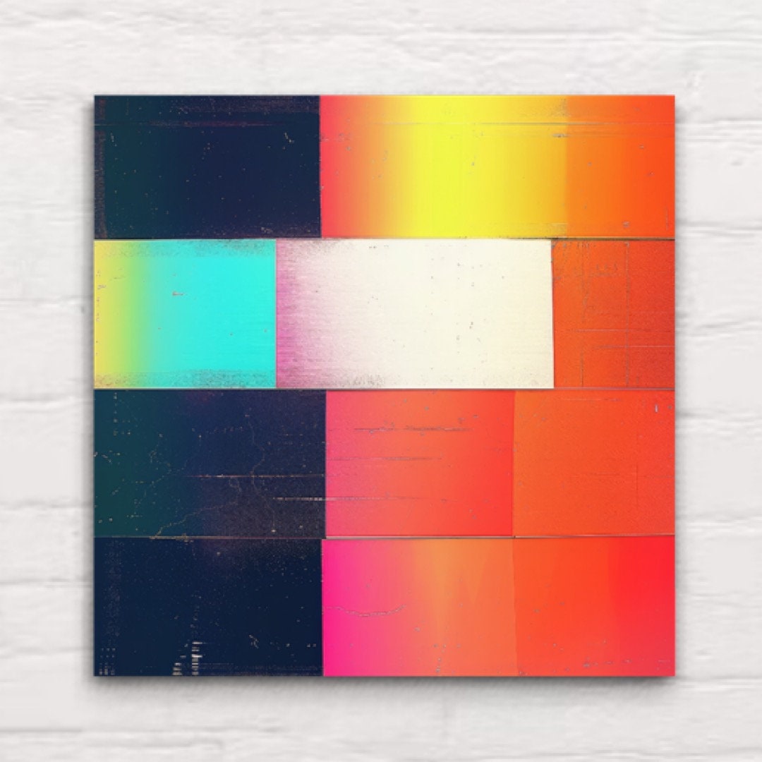Canvas Wall Art (triptych) Boho Collage Geometric Modern Minimal Vivid ...