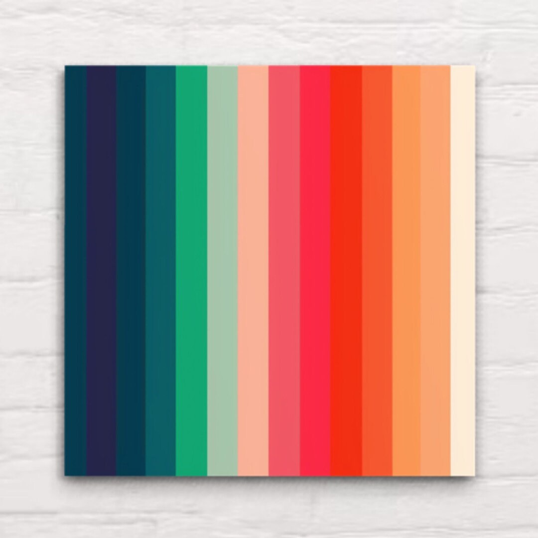 Canvas Wall Art (triptych) Stripe Colorblock Modern Minimal Rainbow Art ...