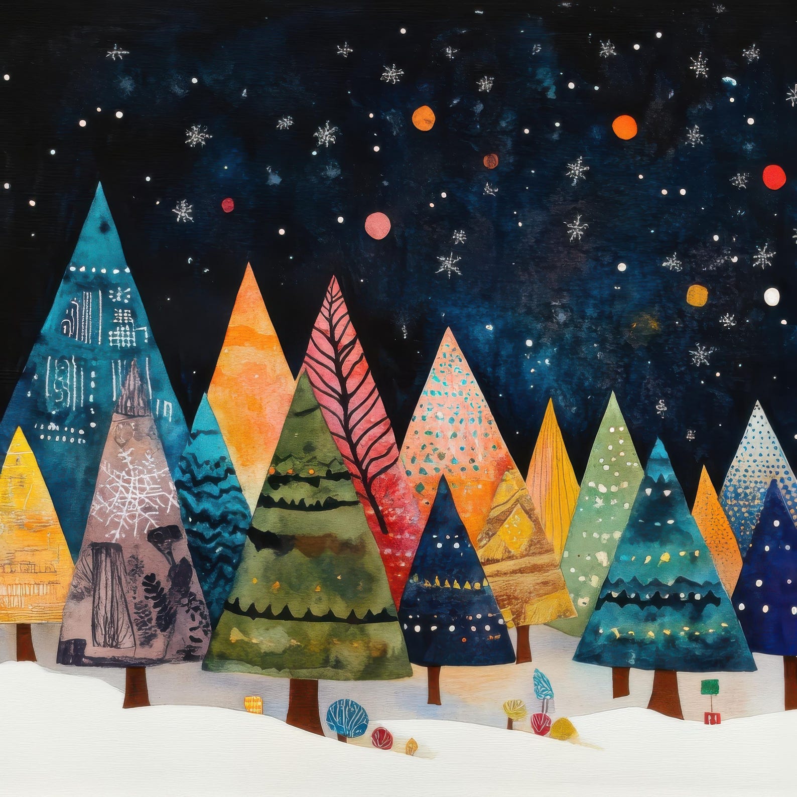 Canvas Wall Art (diptych Set) Peanuts Christmas Metal Christmas Trees ...