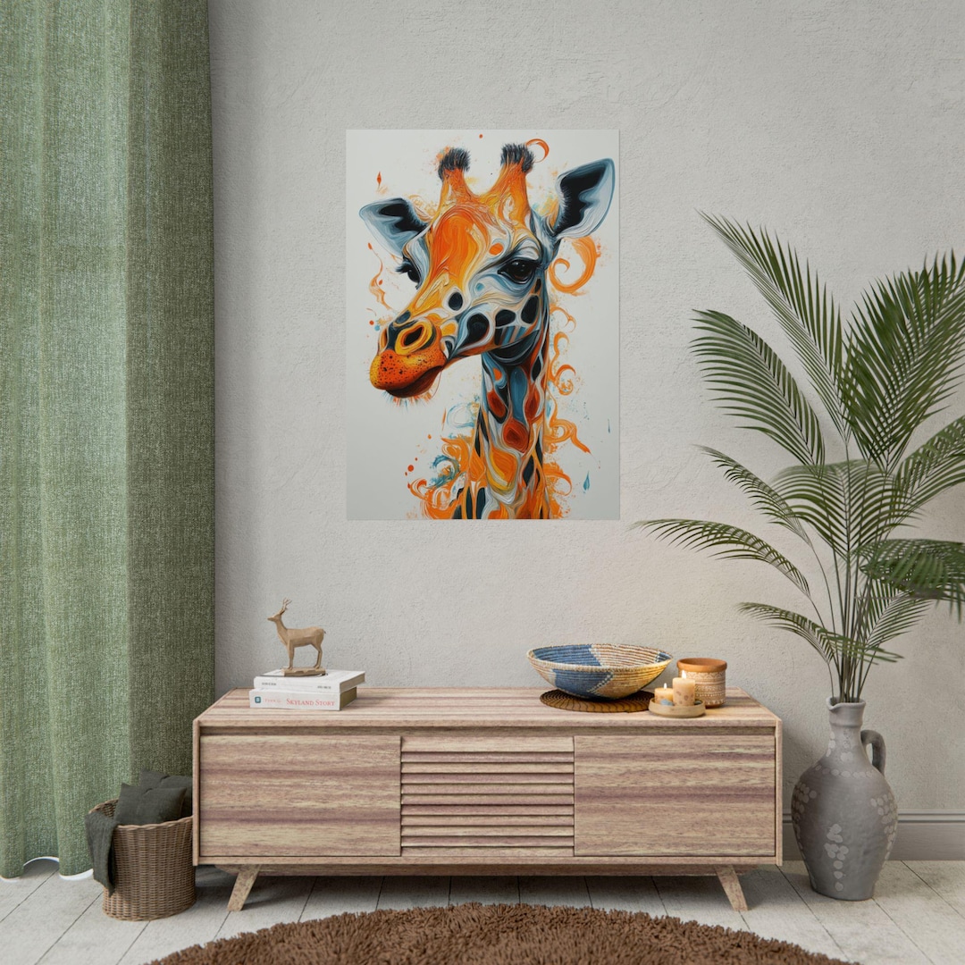 Giraffe Art Poster Giraffe Wall Decor Abstract Giraffe Wall Art ...