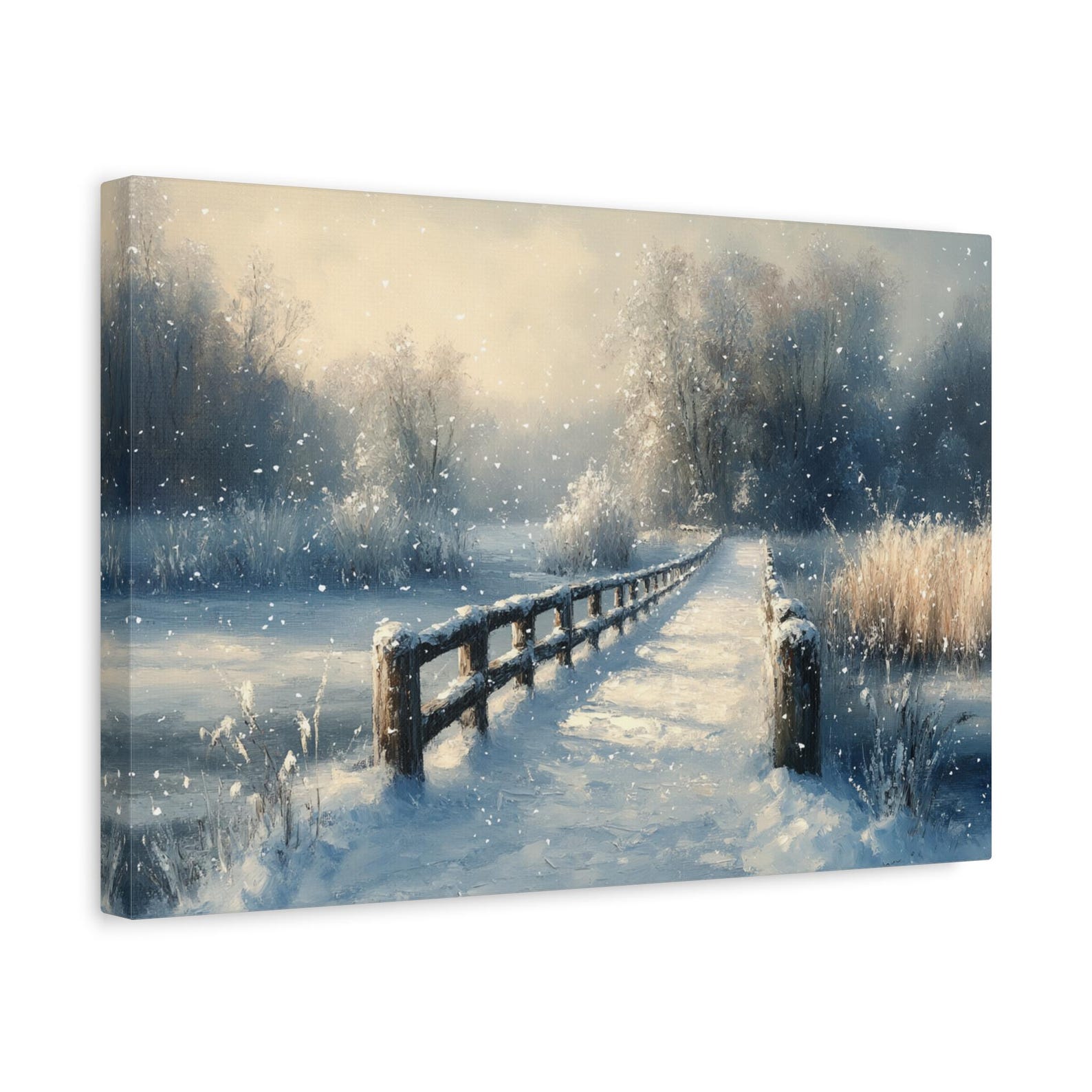 Snow Canvas Art Snow Painting Wall Art Winter Canvas Art Gift Idea for ...